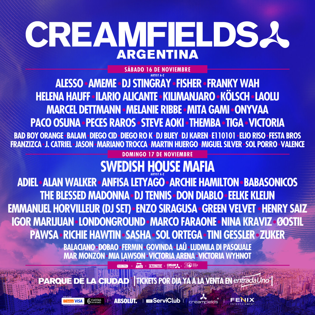 Creamfields Argentina 2024: se anunció el lineup día por día - IC